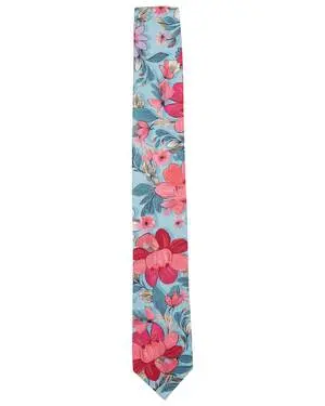 LORDS OF HARLECH Taddeo Catalan Floral Neck Tie - Blue