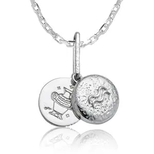 CARTOGRAPHY Aquarius Zodiac Locket Necklace - Silver