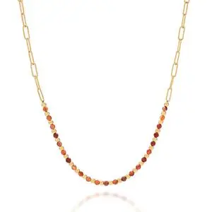 NELLOU JEWELLERY Carnelian Gemstone Necklace - Yellow