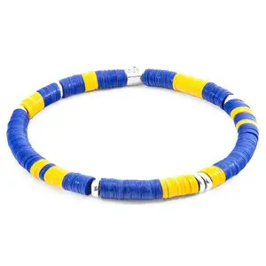 ANCHOR & CREW Anchor & Crew Malawi Disc Bracelet Silver/blue