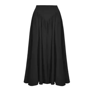 OH!ZUZA NIGHT&DAY Echo Viscose Midi Skirt With Pockets - Black