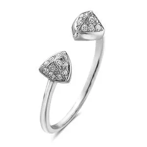 ARTISAN 18k Gold Ring With Diamond Triangle Motif - White