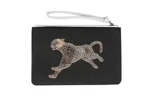 MAROKKA DESIGN Cheetah Vegan Leather Clutch - Black