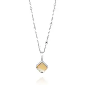 NELLOU JEWELLERY Diamond Citrine Sterling Necklace - Silver