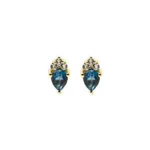 NASI SILVER Pear Drop Atarah Stud Earrings - Blue
