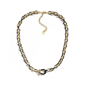 ADRIANA PAPPAS DESIGNS Carabiner Chain Choker Necklace - Black