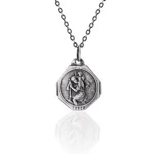 CARTOGRAPHY Petit Prince St. Christopher Sterling Silver Necklace - Grey/silver