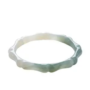 SEREE Bamboo Shaped Jade Stone Bangle - Blue