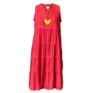 SR BY SONALI RAMAN Isla Persimmon Tiered Dress