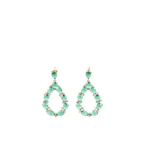 ADDICTED2 Stud Dangle Earrings - Green/gold