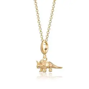LILY CHARMED Plated Triceratops Dinosaur Charm Necklace - Gold