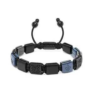 NIALAYA JEWELRY Onyx Dorje Flatbead Bracelet - Black/blue