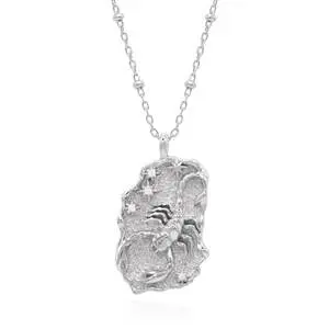 LUNA CHARLES Solara Scorpio Zodiac Necklace - Silver