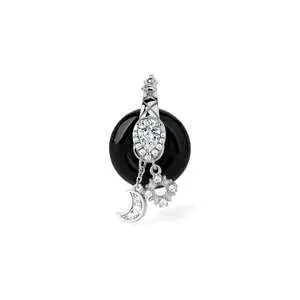 FREQNC ATELIER Ouroboros Charm Obsidian Root Chakra Pendant - Black