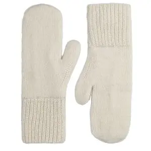 ALPACA LOCA Knitted Mittens - White