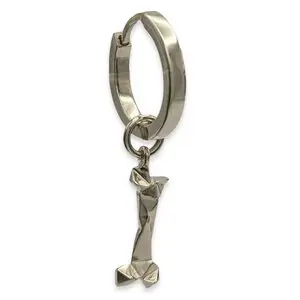 FRENVYRN Mars Sterling Dog Bone Huggie Hoop Single Earring - Silver
