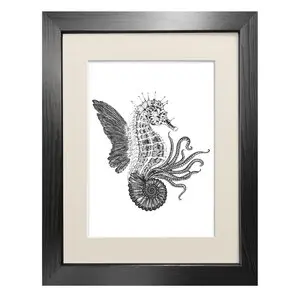 EMILY CARTER Ammonautilae' Fine Art Print A5 - Black