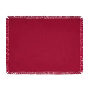 KM HOME COLLECTION Burgundy Cotton Placemats Set Of Two Christmas Collection - Red