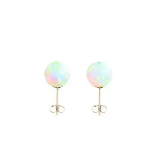 ORA PEARLS Sea Opal Stud Earrings In 9ct Gold - Blue