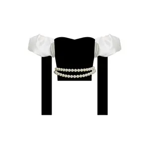 NUR KARAATA Hofburg Strapless Top - Black