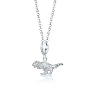 LILY CHARMED Sterling T-rex Charm Pendant Necklace - Silver