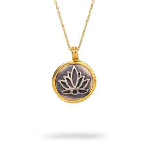 EBRU JEWELRY Lotus Flower Sterling Silver & Gold Chain Necklace - Gold/silver