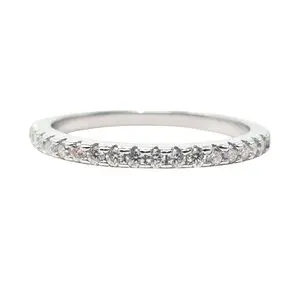 HARFI Harfi Sterling Silver Moissanite Pave Band Ring Silver/grey/white