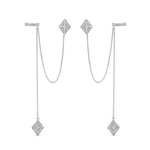 SALLY SKOUFIS Sahara Asymmetric Earrings - Silver/white