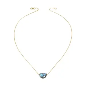 HEATHER HAWKINS Luna Moon Labradorite Necklace - Blue