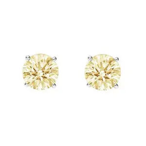 AUGUSTINE JEWELS Silver Citrine Stud Earrings - Silver/yellow