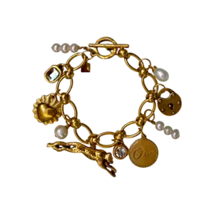 SCCOLLECTION Lola & Pearl Charm Bracelet - Gold