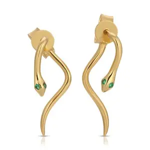 NATIVE GEM Snake Charmer Vermeil Stud Earrings - Gold
