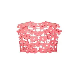 Saachi Floral Open Knit Vest - Red