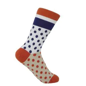 PEPER HAROW - MADE IN ENGLAND Katherine Polka Dot Crew Socks - White