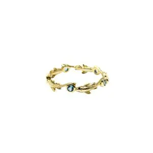 NASI SILVER Eternity Neshama Fish Band In Topaz And Gold Vermeil - Blue