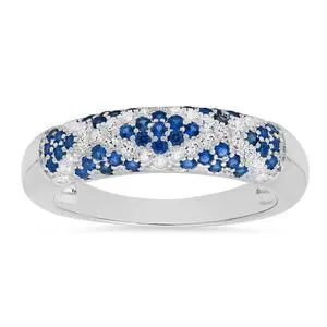 KYLIE HARPER Sterling Pave Sapphire 'x' Band Ring - Silver