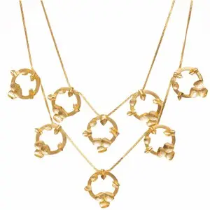 MERAKI BY RASHMI BAJAJ Oro Plated Layered Necklace With Circular Pendants - Gold