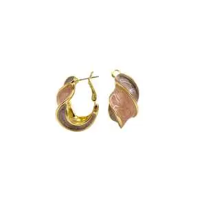 1610ISTANBUL Bosphorus Enamel Hoop Earrings - Gold