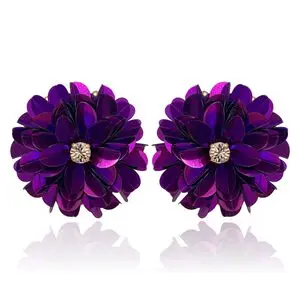 PINAR OZEVLAT Blossom Stud Earrings - Purple