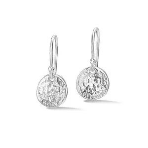 DOWER & HALL Sterling Hammered Disc Drop Earrings - Silver