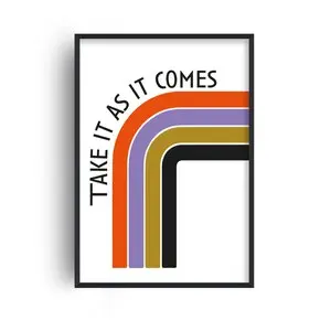 FANCLUB Take It As It Comes Giclée Retro Art Print A2 - White