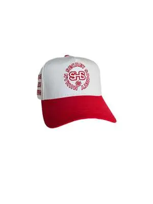 HUMAN SECRET SOCIETY Cap With Adjustable Strap - White/red