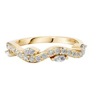 AYA FINE JEWELRY Lab-grown Diamond Band In Solid 10k Gold - Yellow
