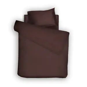 DECOFLUX HOME Cotton Bed Linen Set Solid Chocolate Oud - Brown