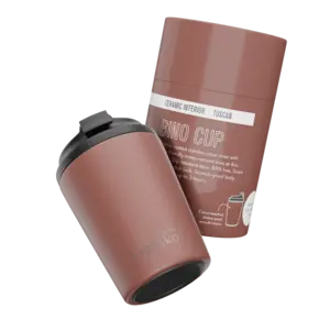 Fressko Bino 8oz / 227ml Reusable Coffee Cup, Ceramic Tuscan - Brown