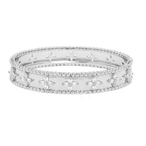UCHI & SOTO Kinmokusei Bead Floral Bangle - Silver