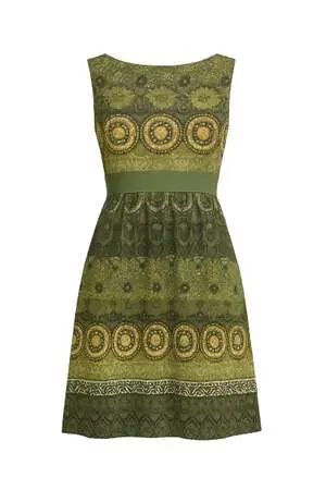 CONQUISTA A-line Printed Dress - Green