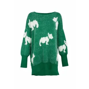 Saachi Dog Motif Pullover Sweater