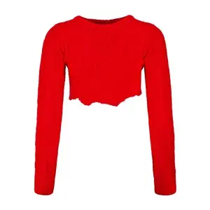 BOUTIQUE KAOTIQUE Knitted Crop Long Sleeve