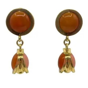 MICHAEL NASH JEWELRY Agatha Amber And Rose Drop Earrings - Brown
